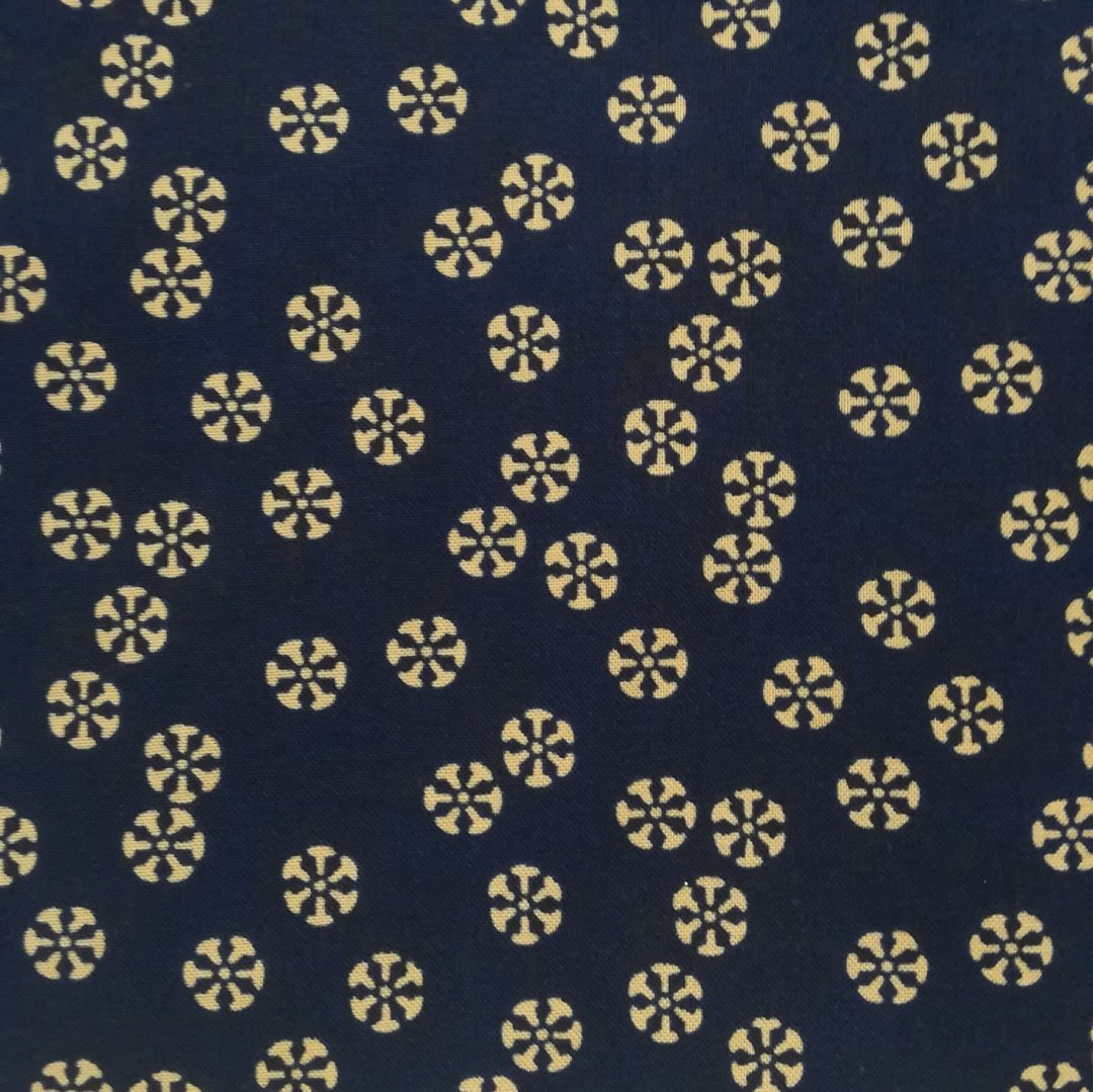 Tela de estampado japonés azul flores beige - 7 - pukymuky.com